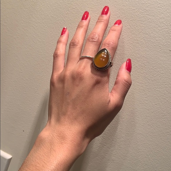 Club Monaco | Jewelry | Club Monaco Amber Stone Ring | Poshmark